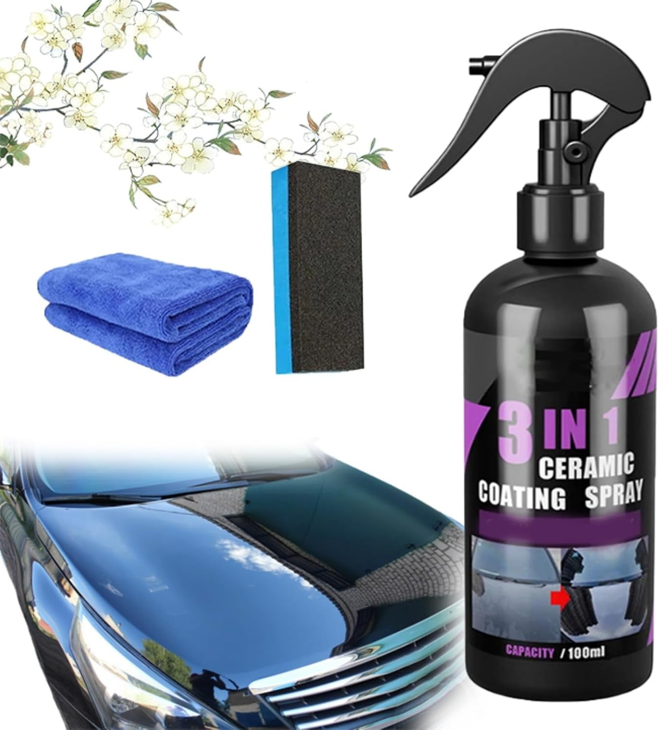 High Protection Fast Ceramic Coating Spray, 3 in 1 Ceramic Coating ...