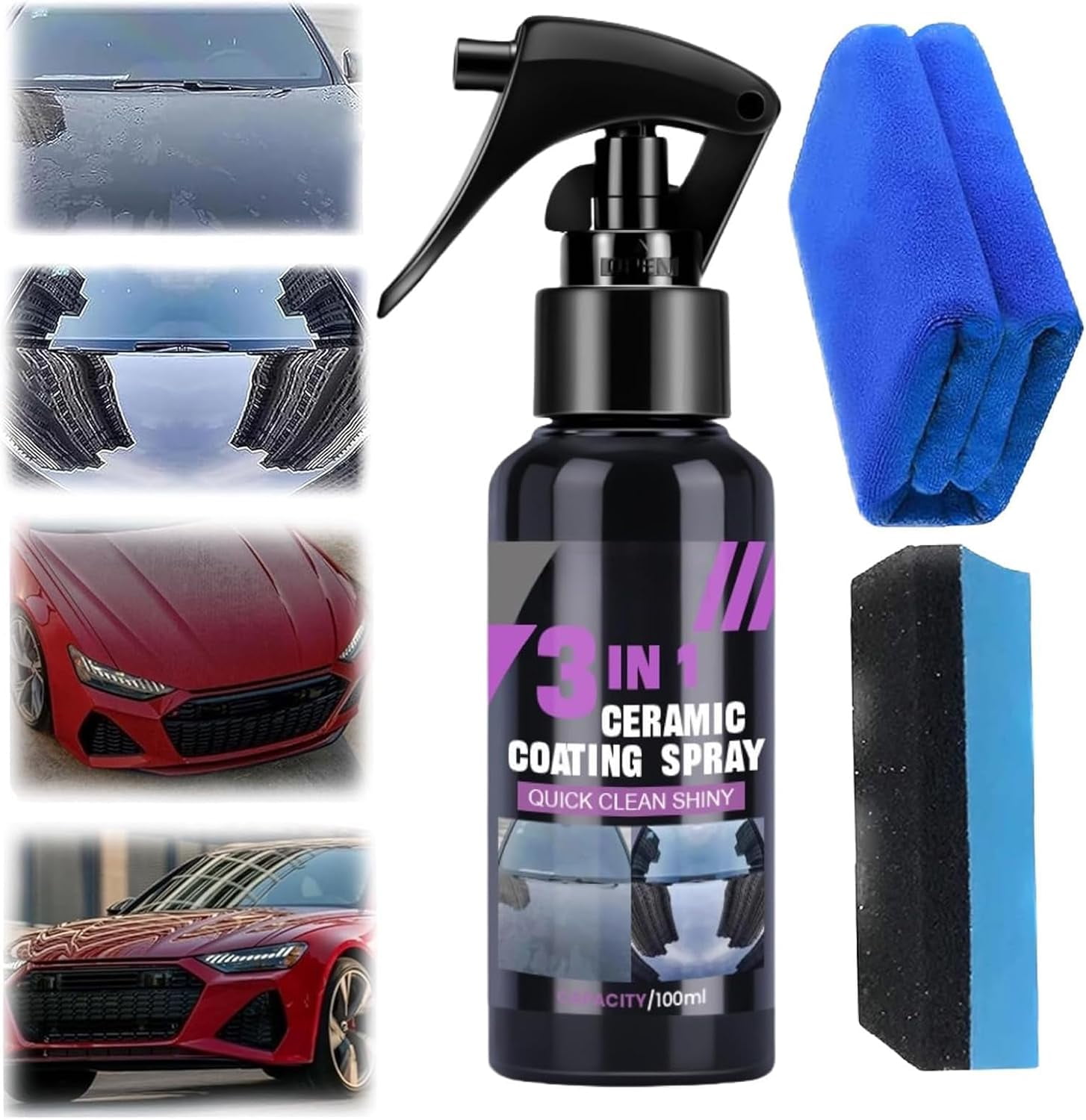 High Protection Fast Nano Ceramic Coating Spray,3 in 1 Ceramic Car ...