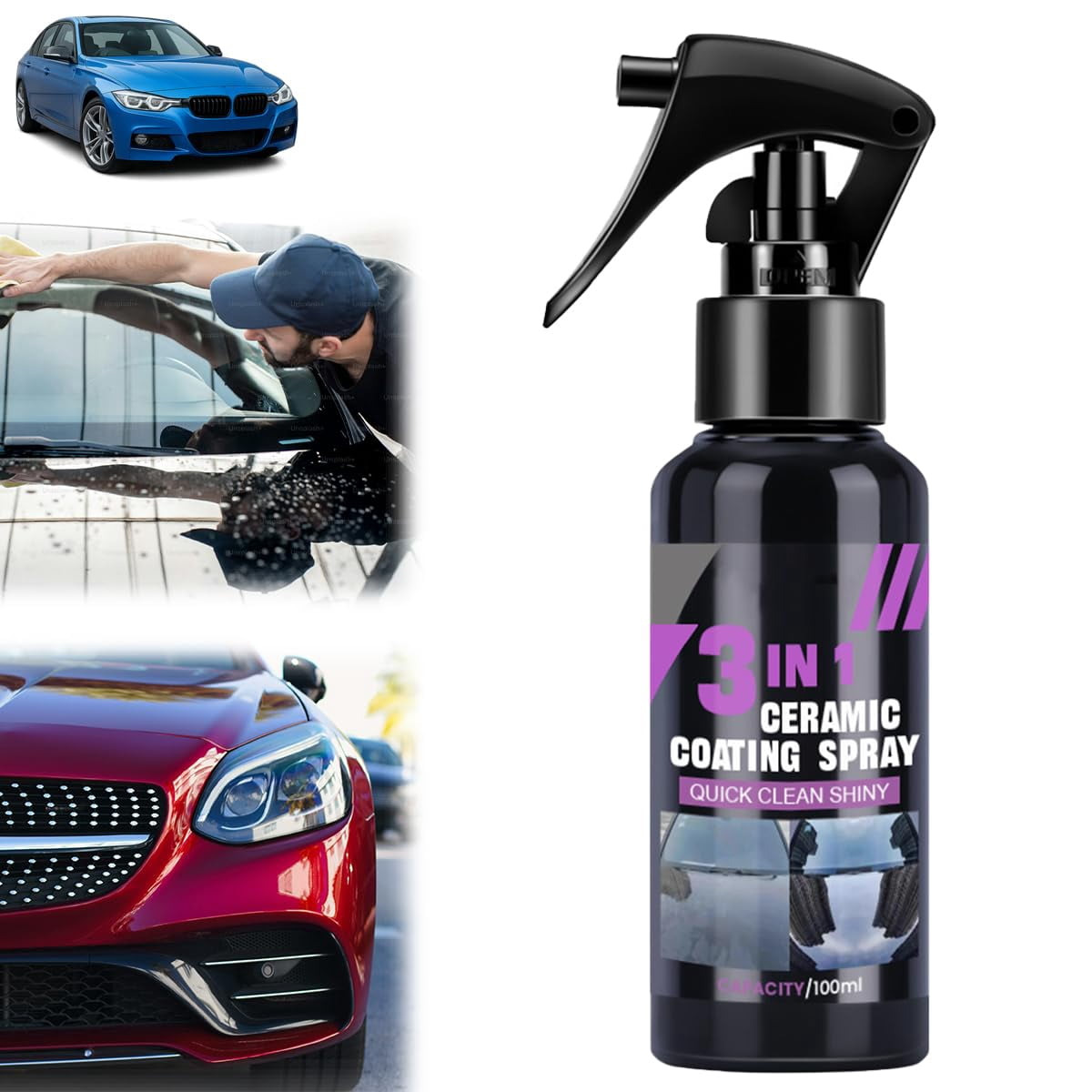High Protection Fast Nano Ceramic Coating Spray, 3 in 1 Ceramic Coating ...