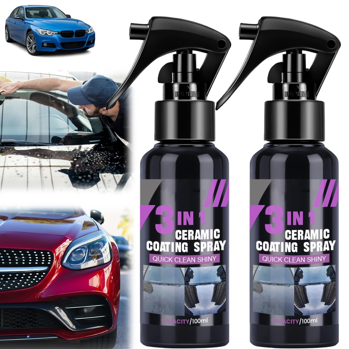 High Protection Fast Nano Ceramic Coating Spray, 3 in 1 Ceramic Coating ...