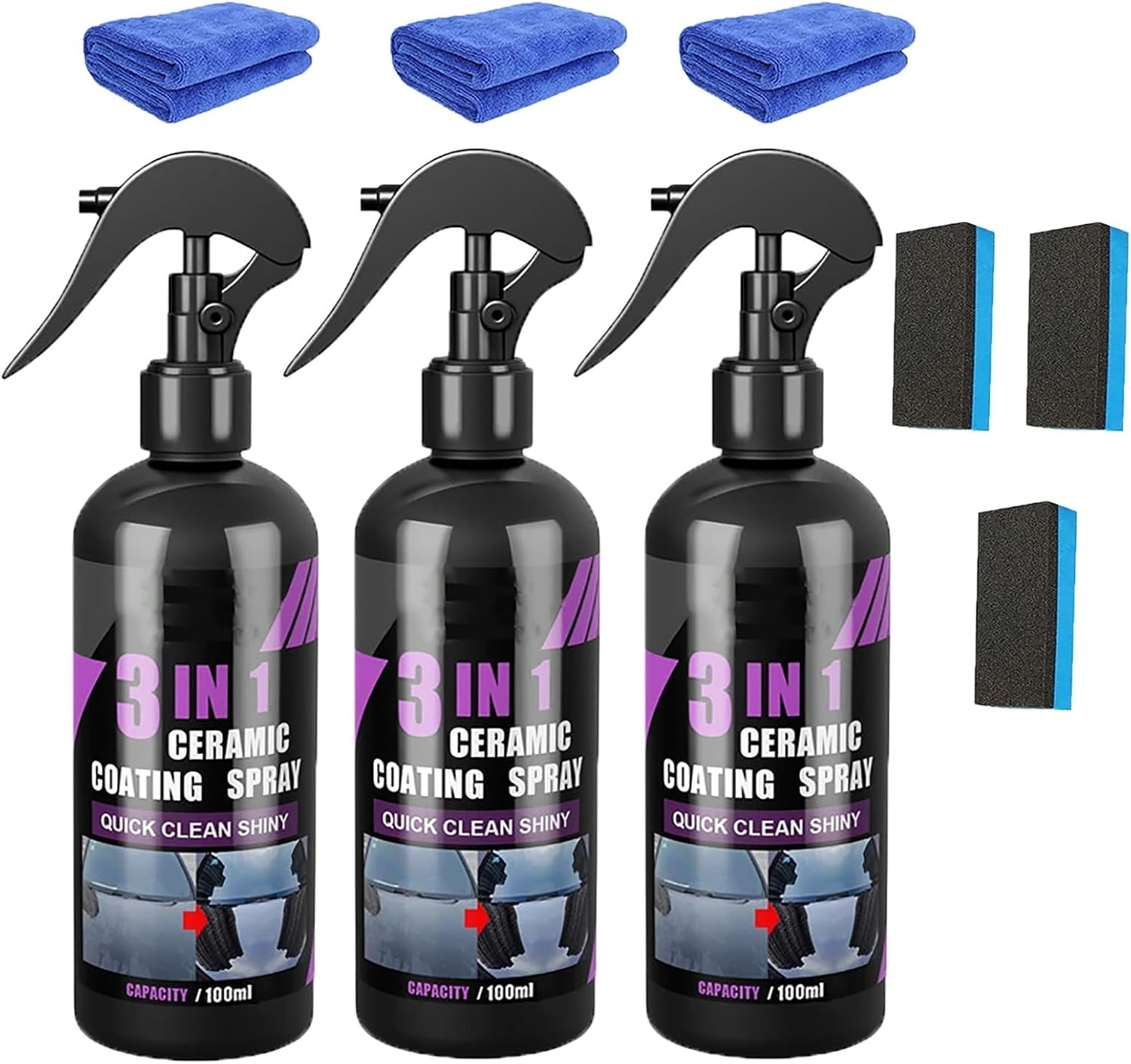 High Protection Fast Nano Ceramic Coating Spray,3 in 1 Ceramic Coating ...