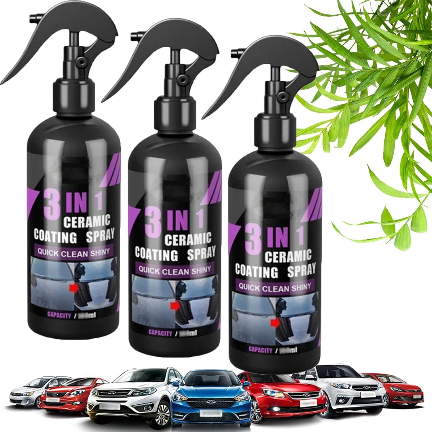 High Protection Fast Nano Ceramic Coating Spray, Prepinfoam 3 in 1 Ceramic Car Coating Spray ...
