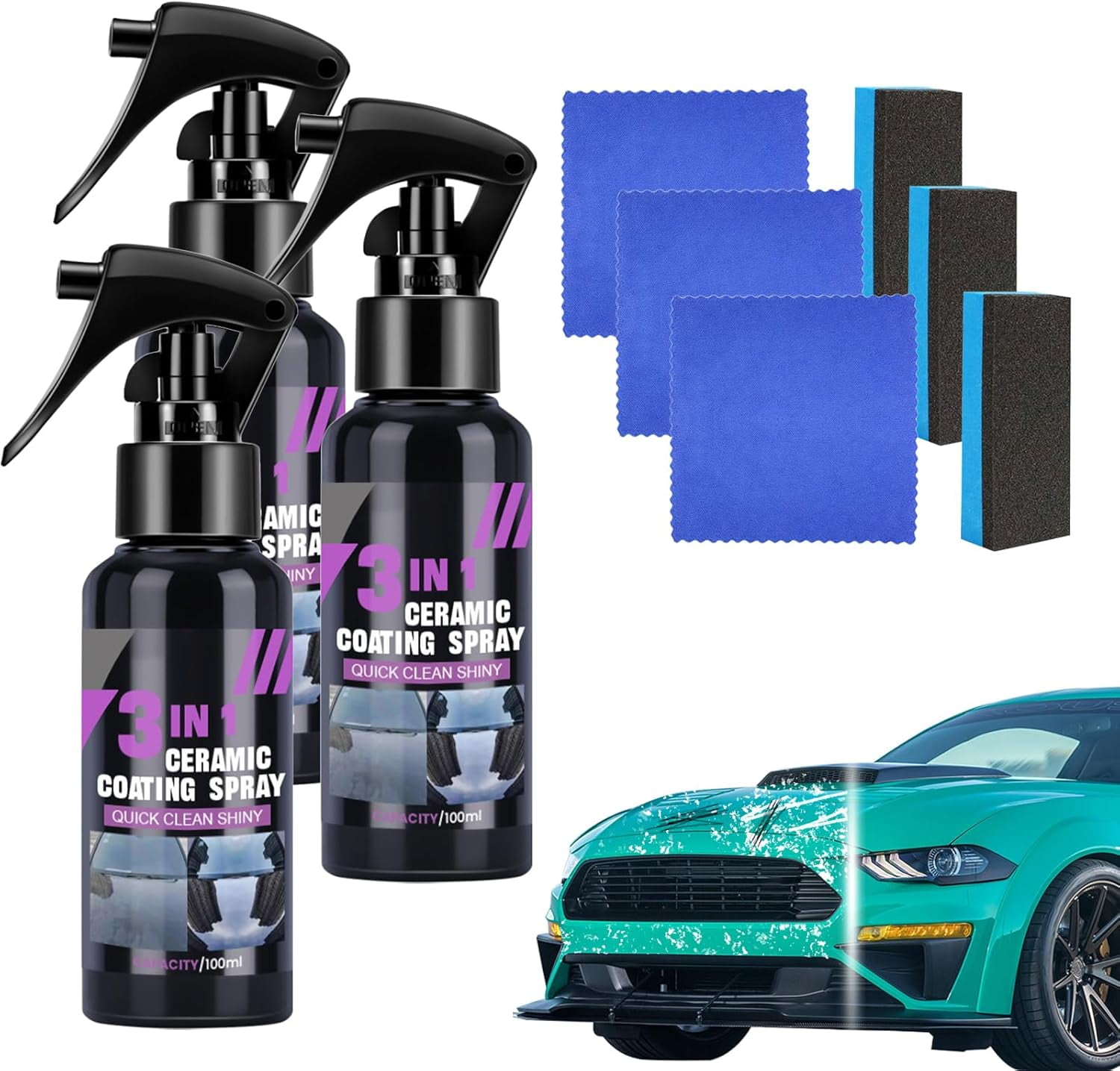 High Protection Fast Nano Ceramic Coating Spray, Prepinfoam 3 in 1 ...