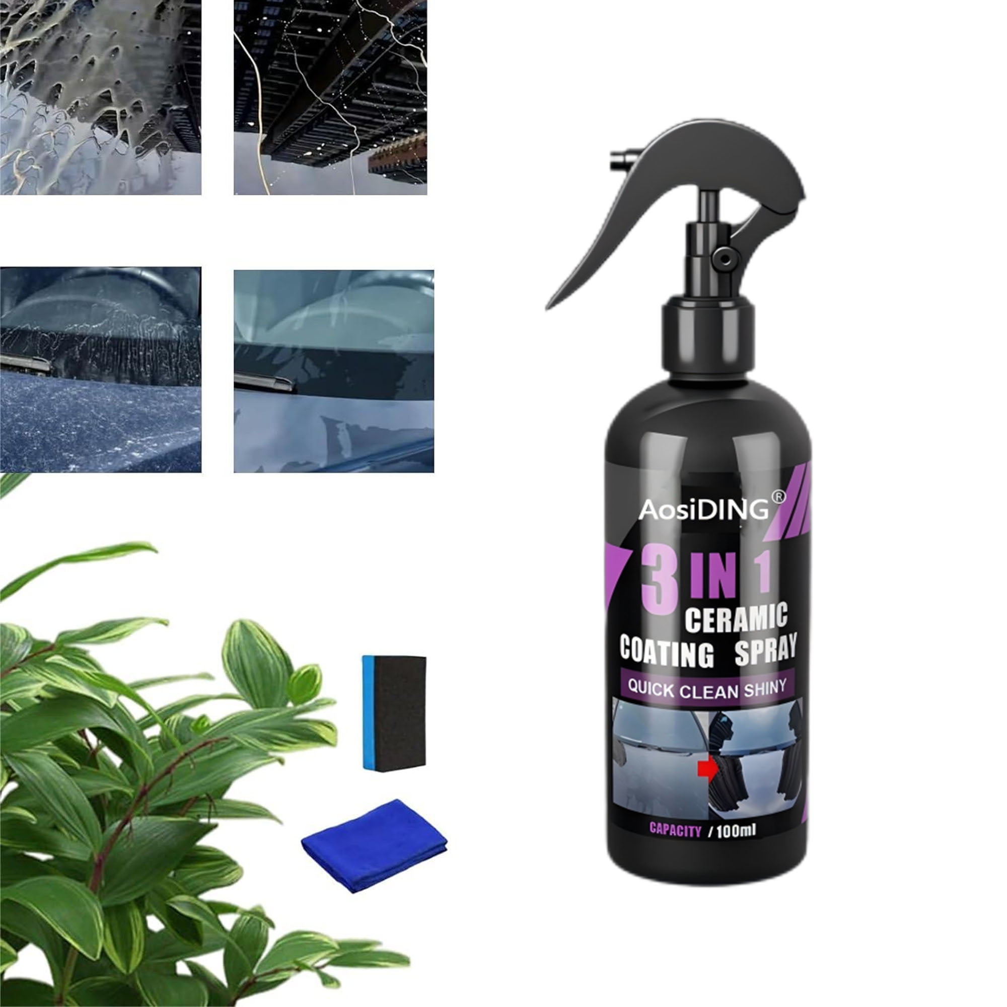 High Protection Fast Nano Ceramic Coating Spray,Prepinfoam 3 in 1 Ceramic Coating Spray,Multi ...