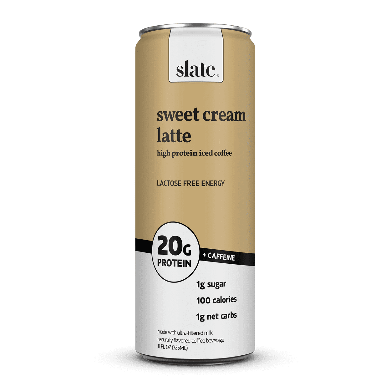 Slate Milk Sweet Cream Latte, High Protein Iced Coffee, 20g Protein, 11 oz Can - Walmart.com