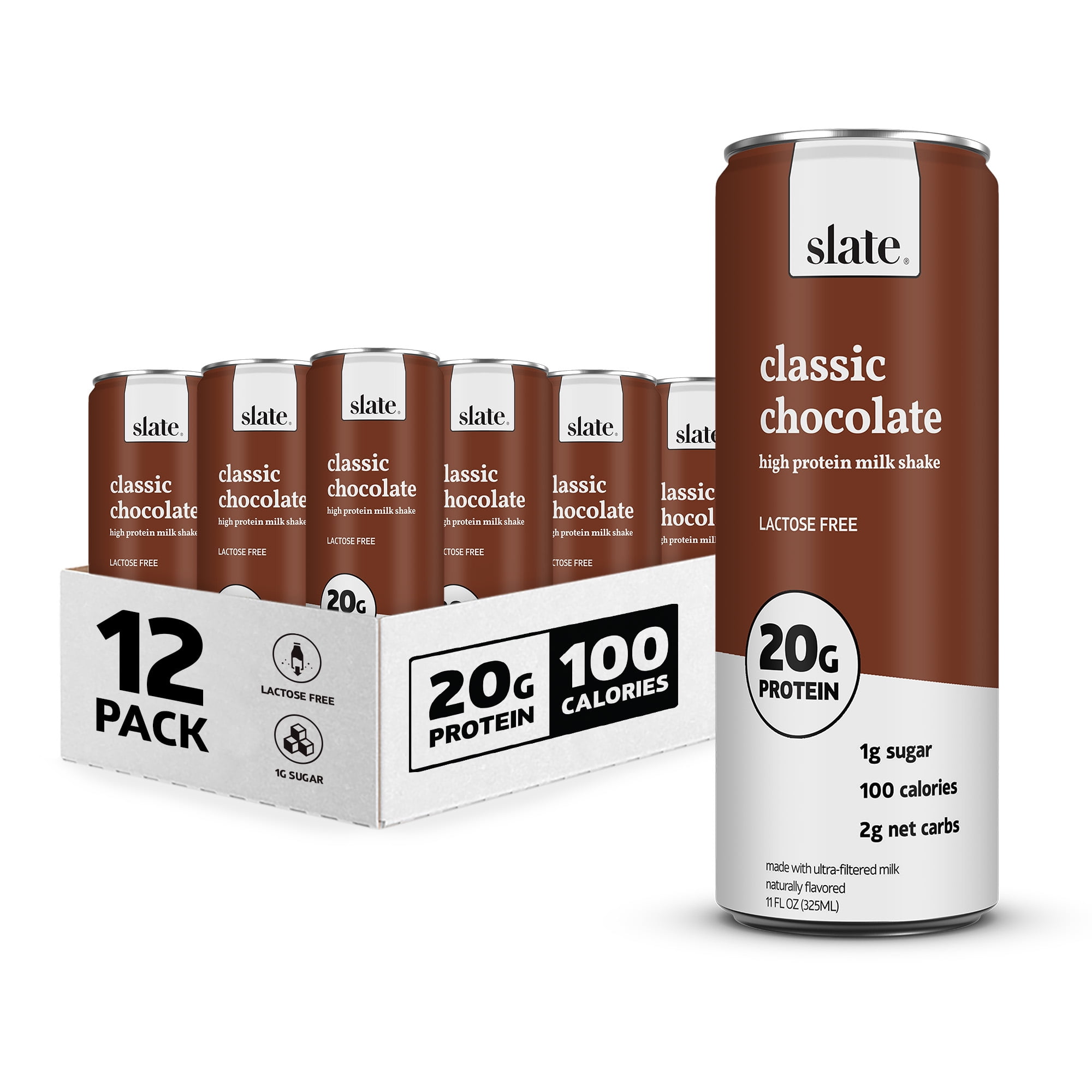 Slate Milk - Chocolate Protein Shake, Dairy, Keto, Lactose Free, No ...