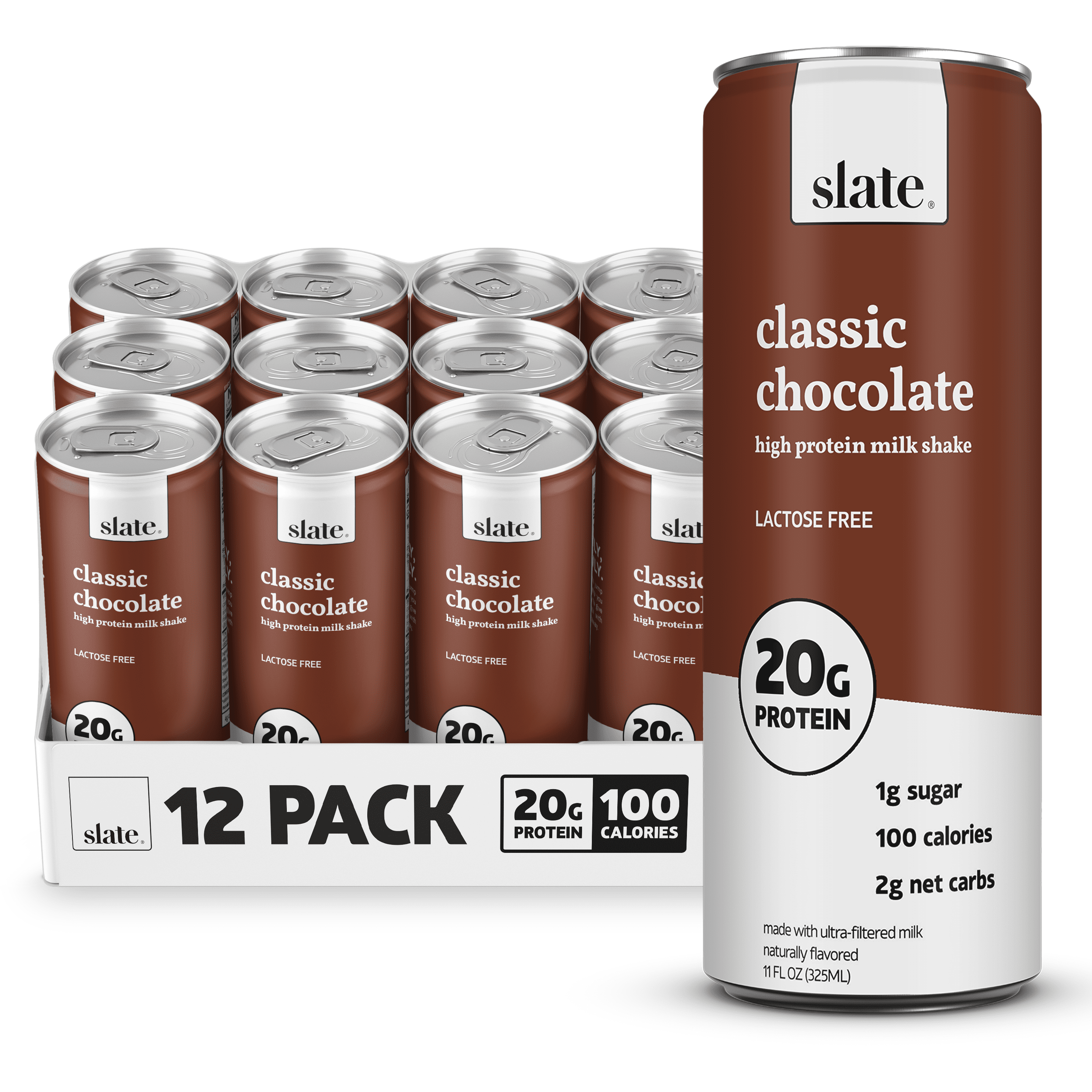 Slate Milk - Chocolate Protein Shake, Dairy, Keto, Lactose Free, No ...