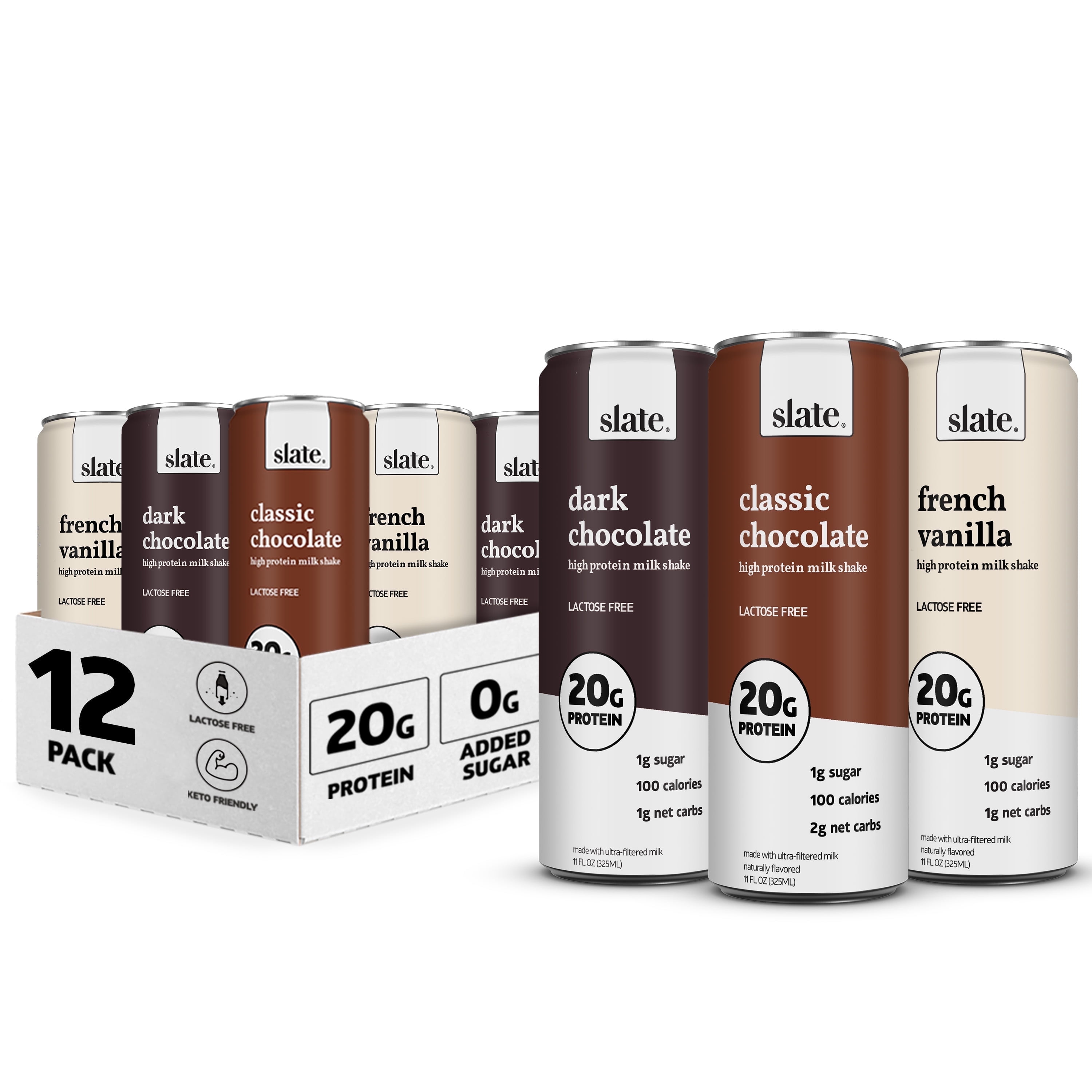 Slate Milk - High Protein Shake, 20g, Lactose Free, Keto, Natural ...