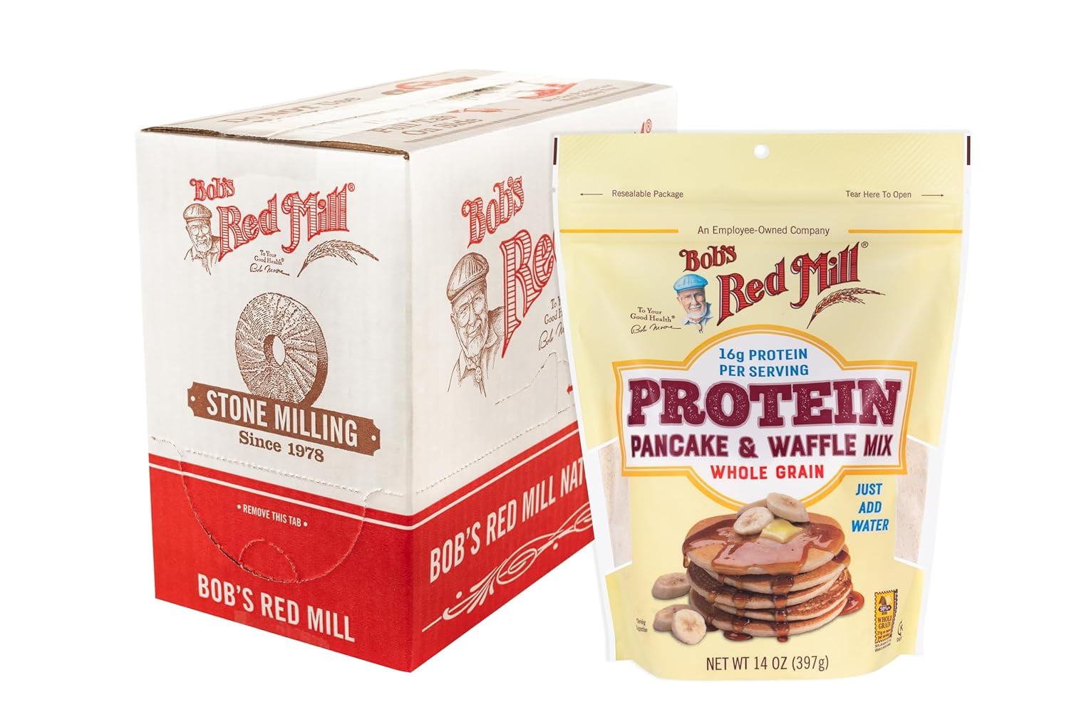 High Protein Pancake Mix - 14 oz Bag (Pack of 4), Flapjack and Waffle ...