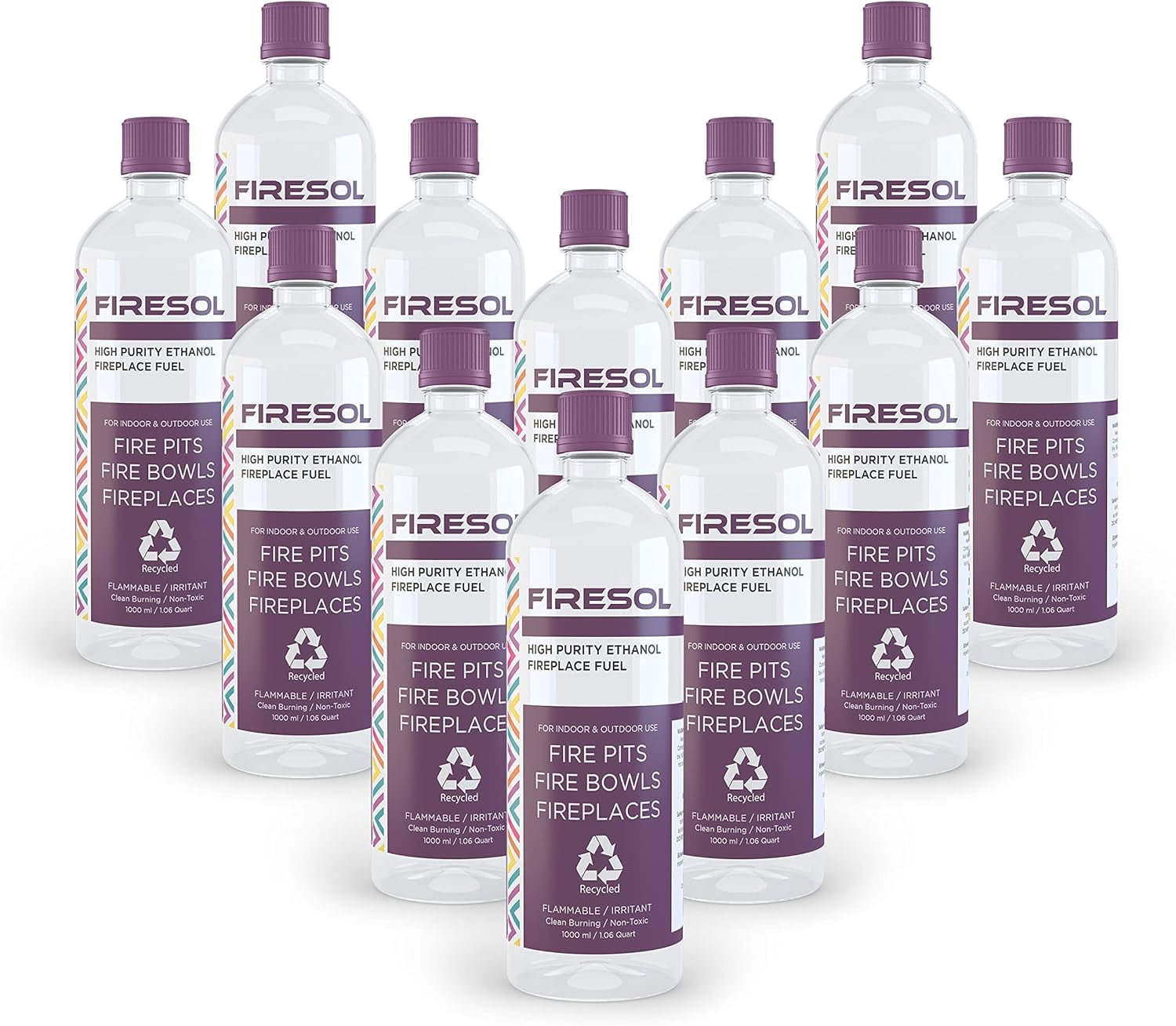 High Purity Ethanol 12 X 1 Liter - Bioethanol Fuel for Fireplaces ...