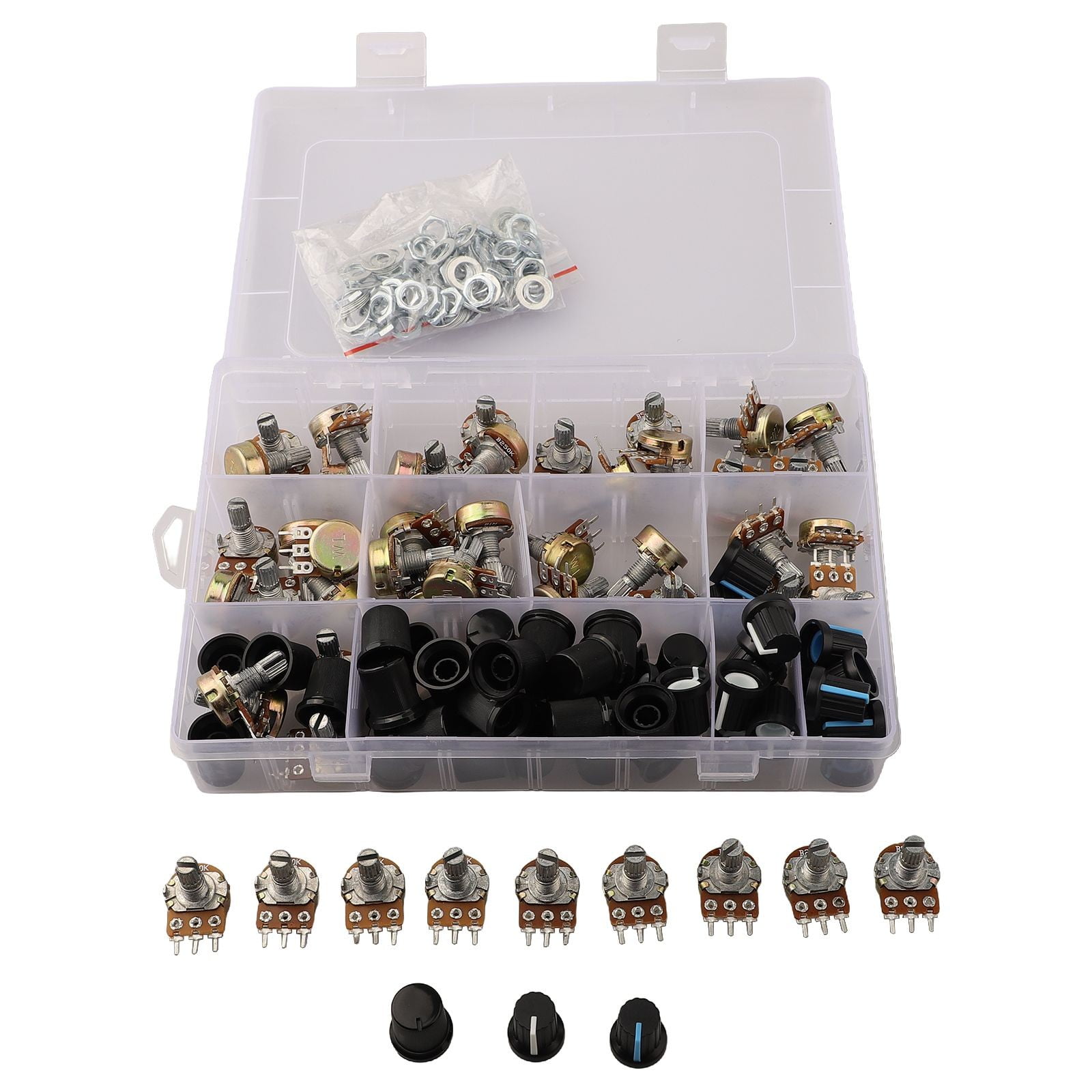 High Quality 100 Pcs Rotary Potentiometer Assortment Kit for Audio ...