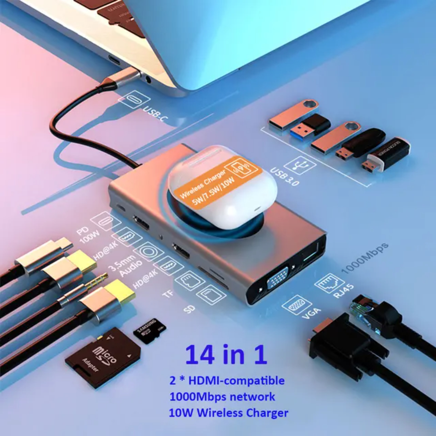 High-Quality 11-in-1 Ultimate Connectivity Hub Extension USB Docking ...