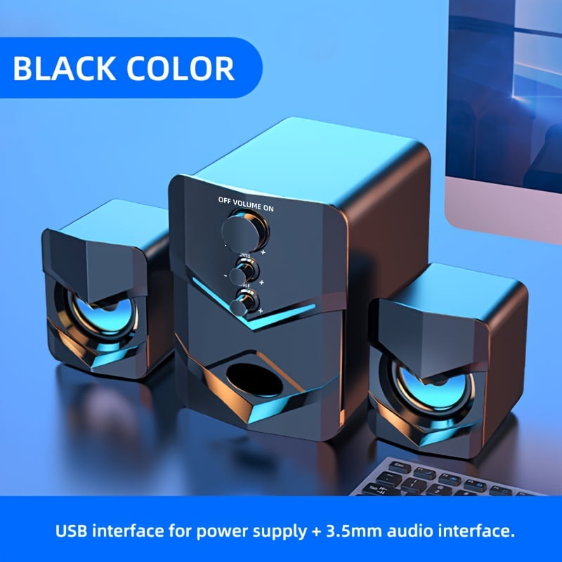 High-Quality 2.1 Stereo Desktop Speakers with LED Ambient Lighting ...