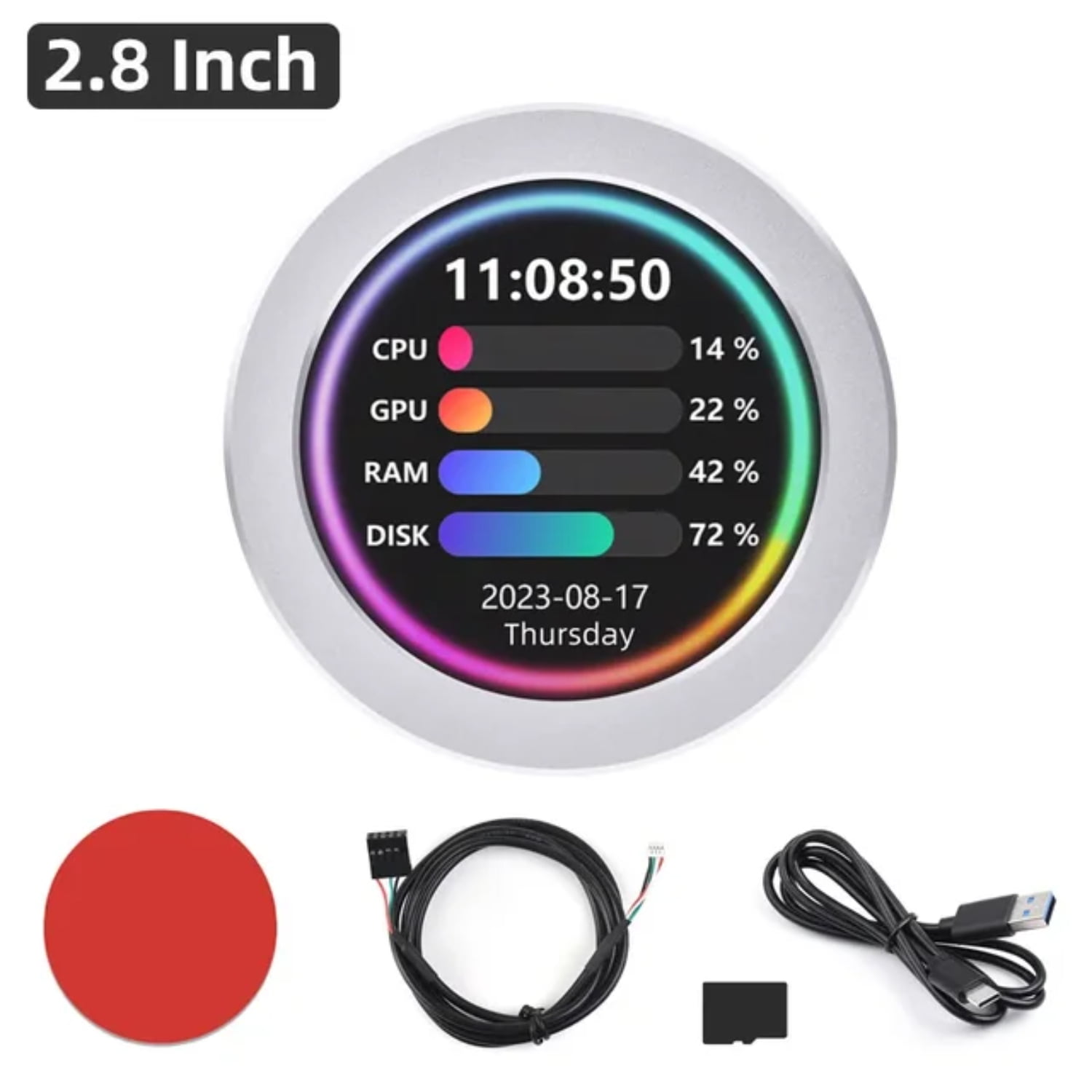 ”High-Quality 2.8/2.1 Inch IPS USB Secondary Screen for Water Cooler PC – Efficiently Monitor ...