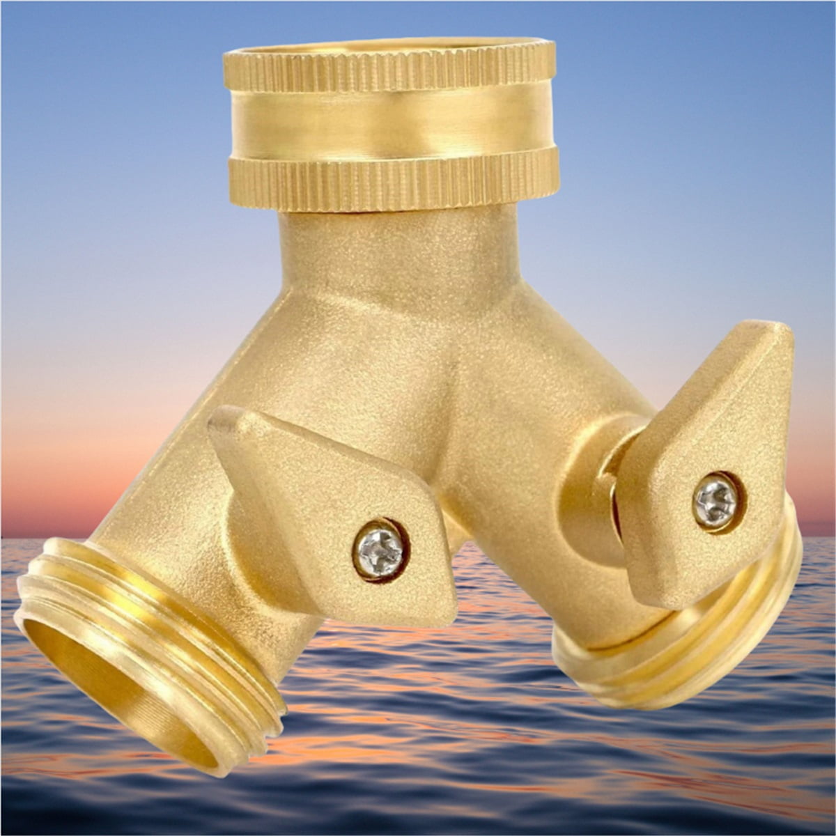 High Quality 2 Way Heavy Duty Garden Hose Splitters, Solid Brass 2-Way ...