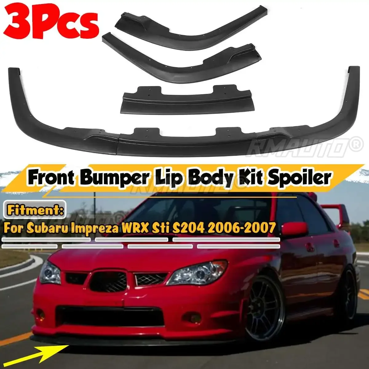 High Quality 3x Car Front Bumper Lip Deflector Lip Splitter Spoiler ...