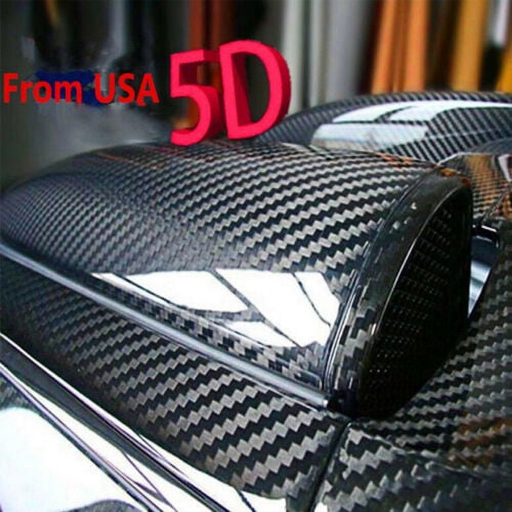 High Quality 5D Gloss Car Carbon Fiber Vinyl Wrap Sticker Film Roll Air ...