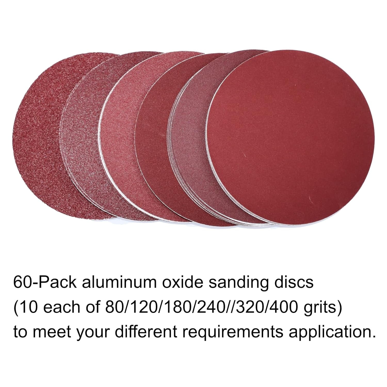 6 Inch PSA Sanding Disc 80 120 180 240 320 400 Grit Aluminum Oxide Self ...