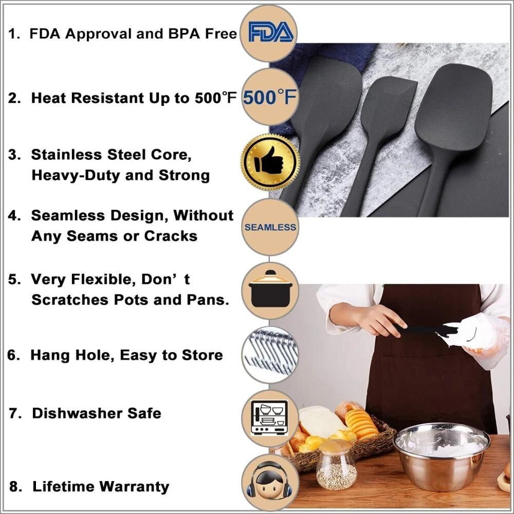 High-Quality 6-Piece Silicone Spatula Set for Ultimate Precision ...