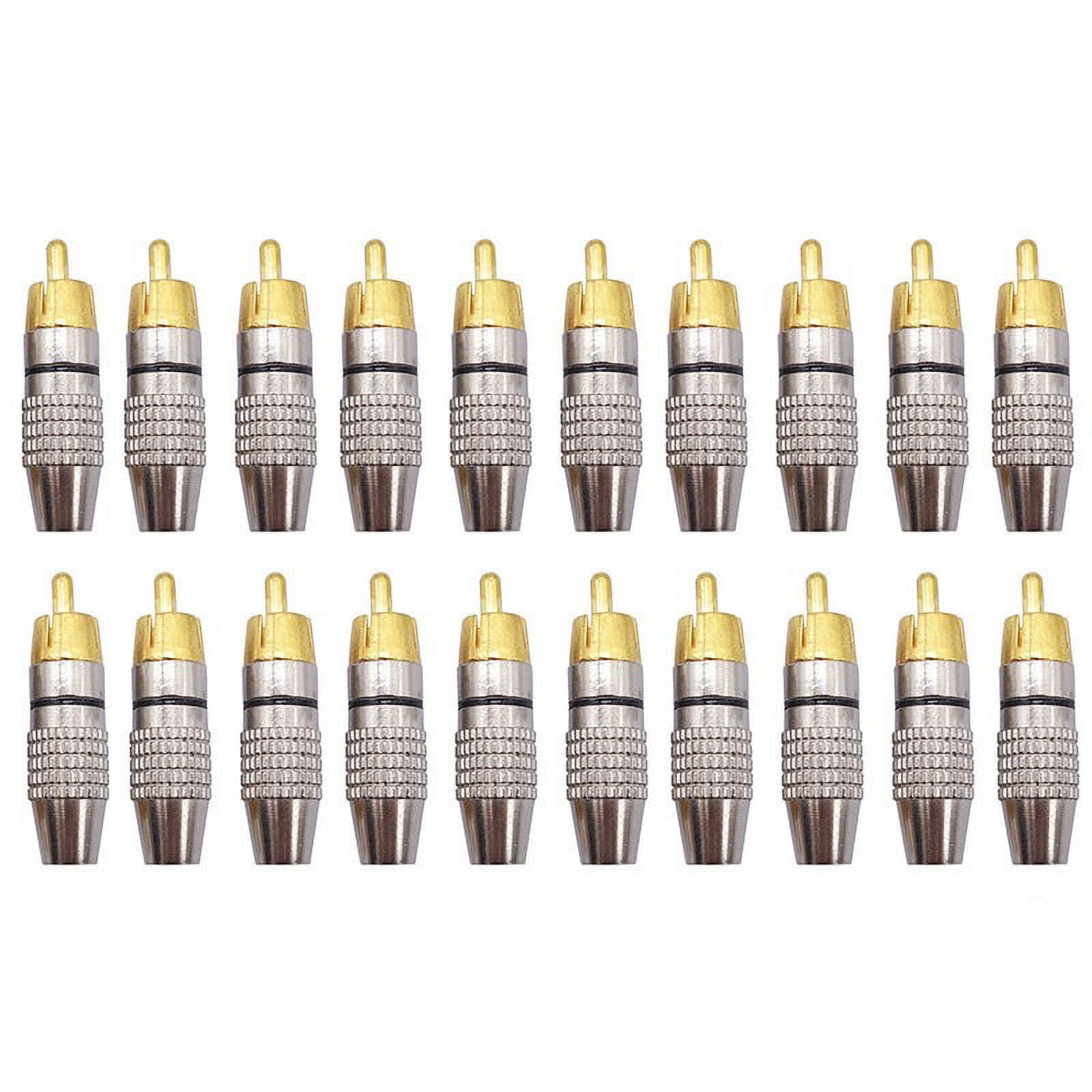 High Quality Adapter Connectors Set 20pcs 42 * 11mm Gold Plated Pro RCA Male Plug Repair ...