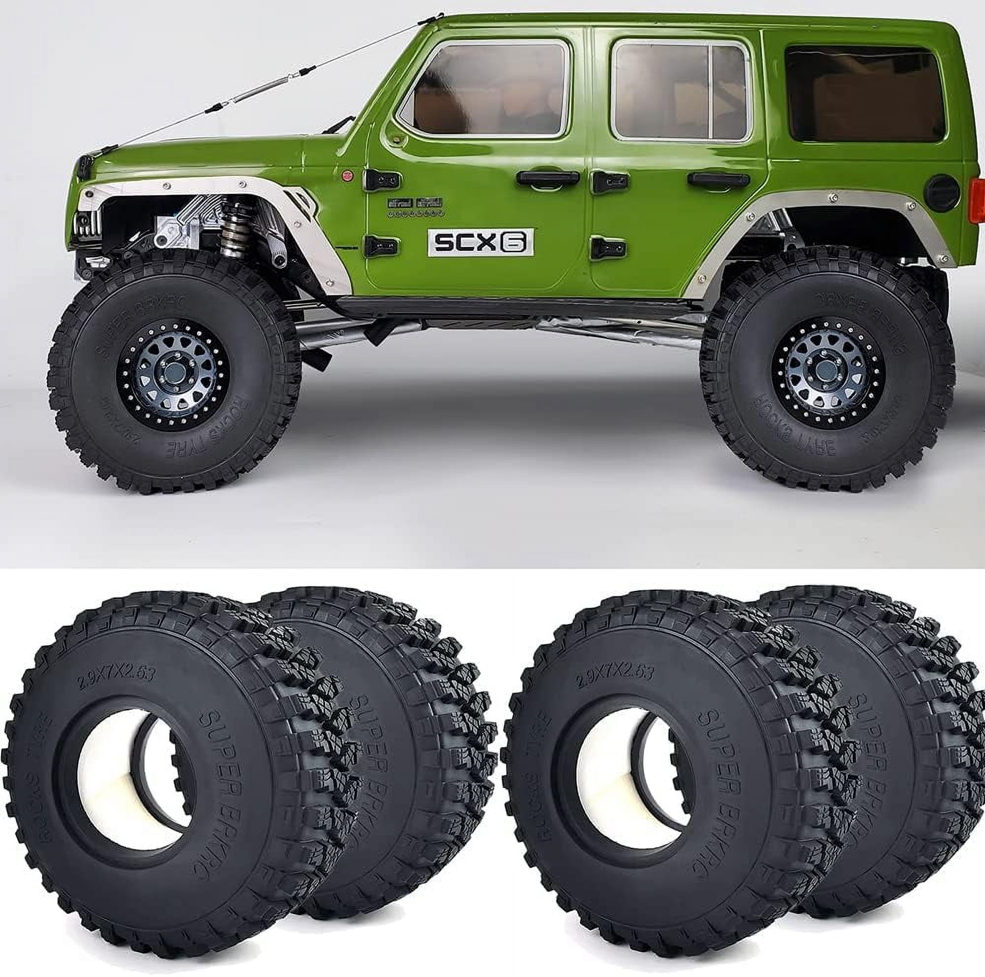 High-Quality Black Rubber&Rims 2.9" RC Crawler Tires Axial SCX6 - 4PCS ...