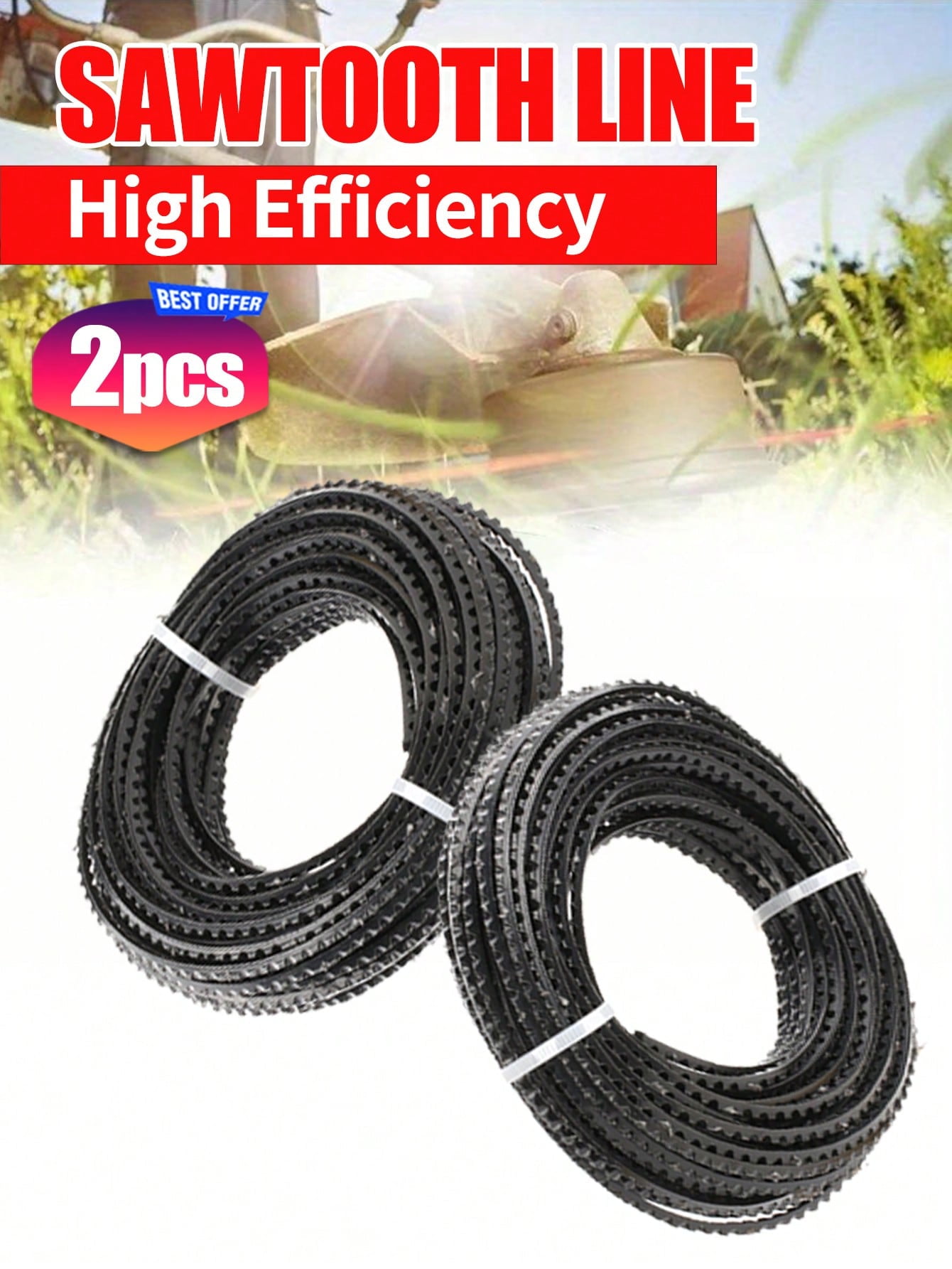 High Quality Black Serrated Nylon Trimmer Line, Efficient Lawn Mower ...