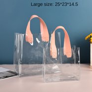 Large 12x12x6 inch PVC Tote Bag with Zipper and Handles, Transparent ...