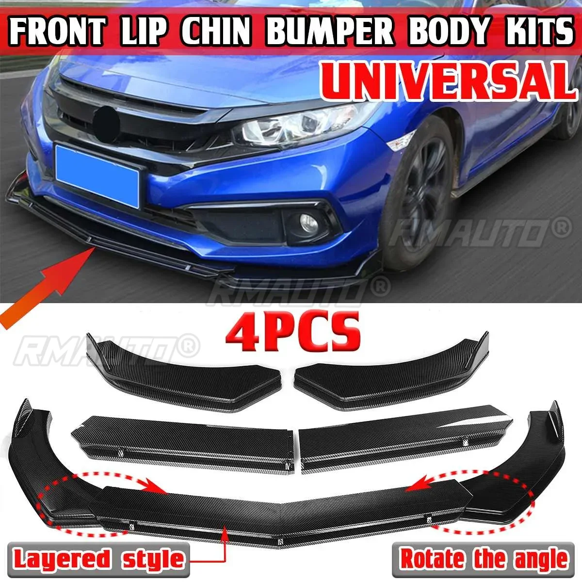 High Quality Car Front Bumper Lip Spoiler Deflector Lips Splitter Guard ...