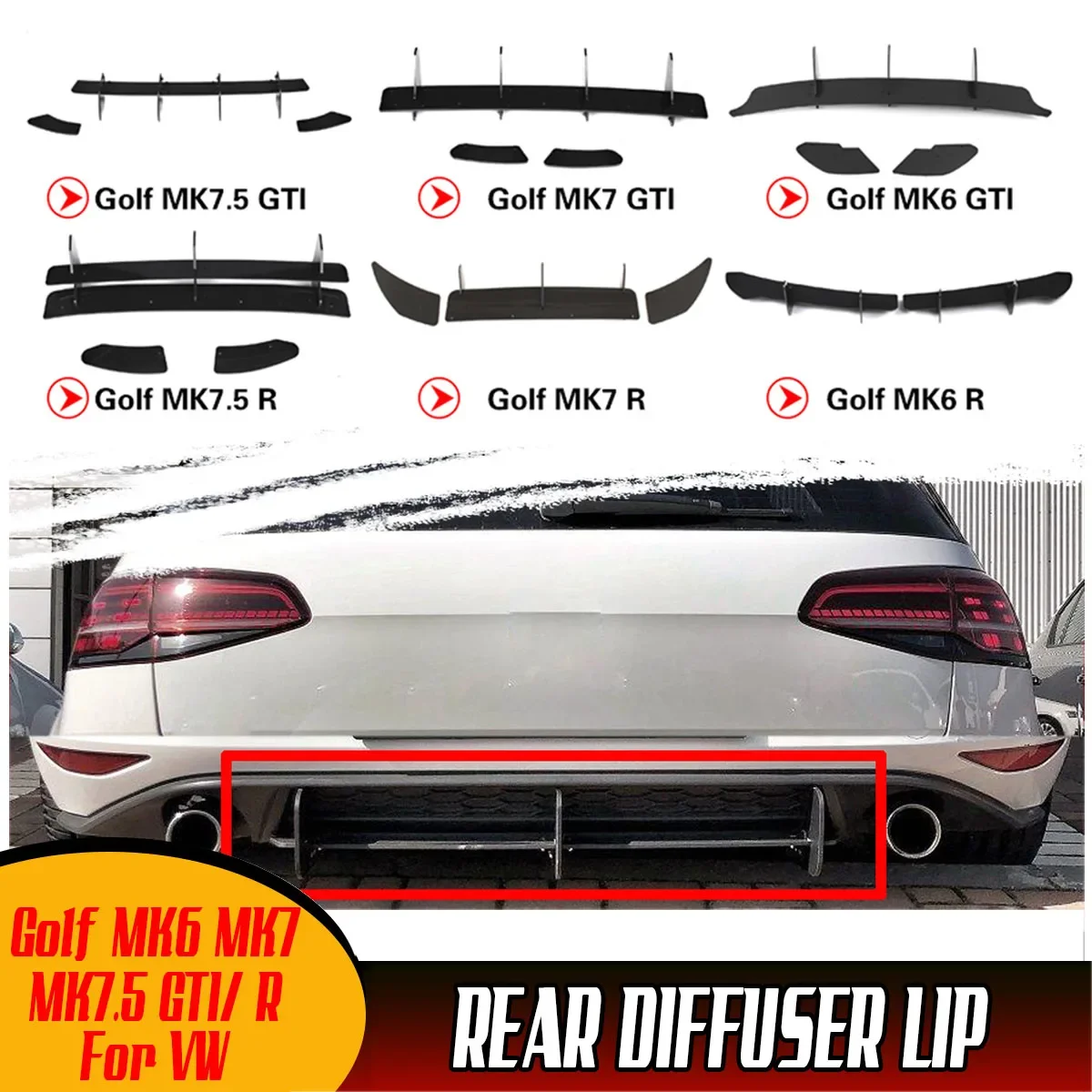 High Quality Car Rear Bumper Diffuser Spoiler Lip Rear Bumper Protector ...