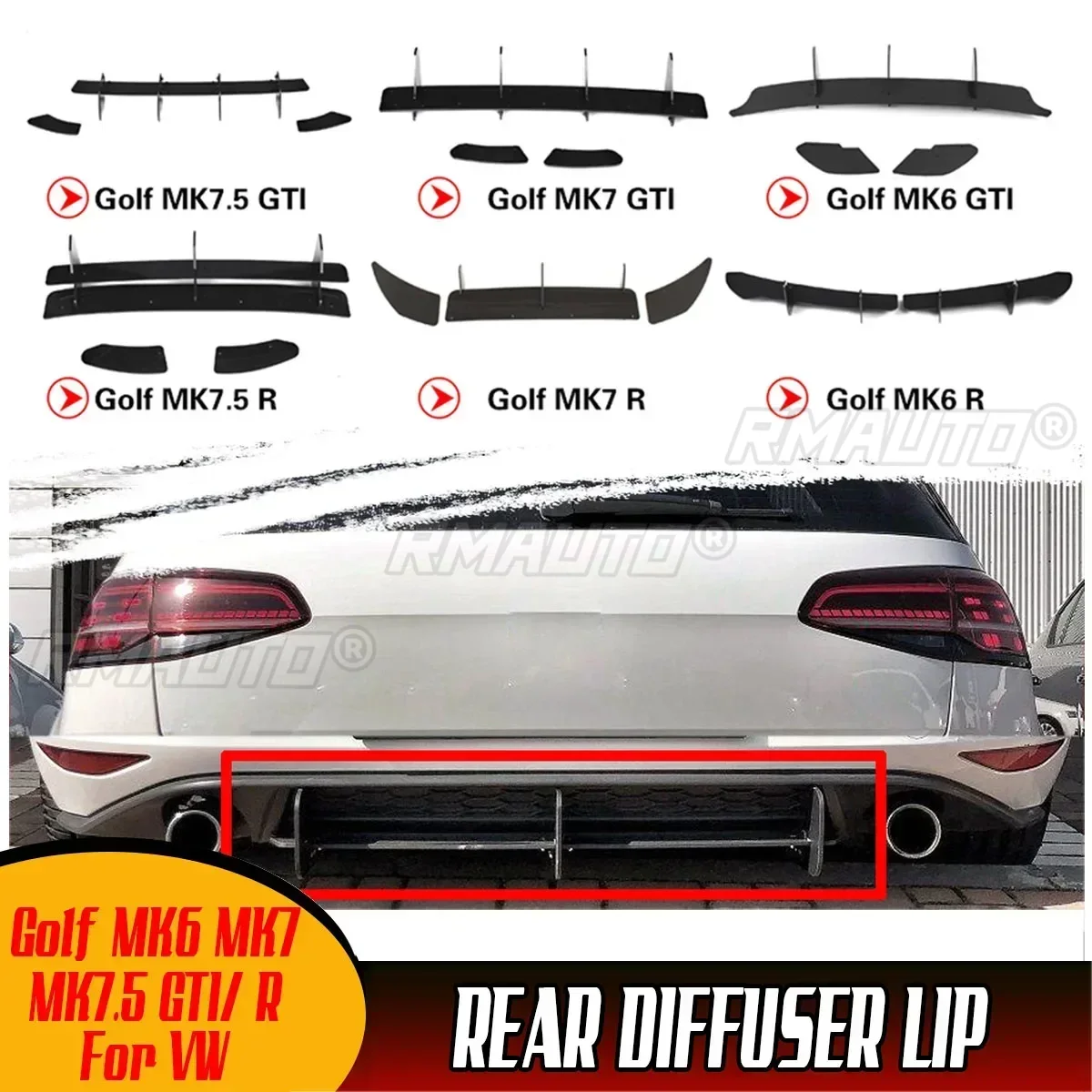 High Quality Car Rear Bumper Diffuser Spoiler Lip Rear Bumper Protector ...
