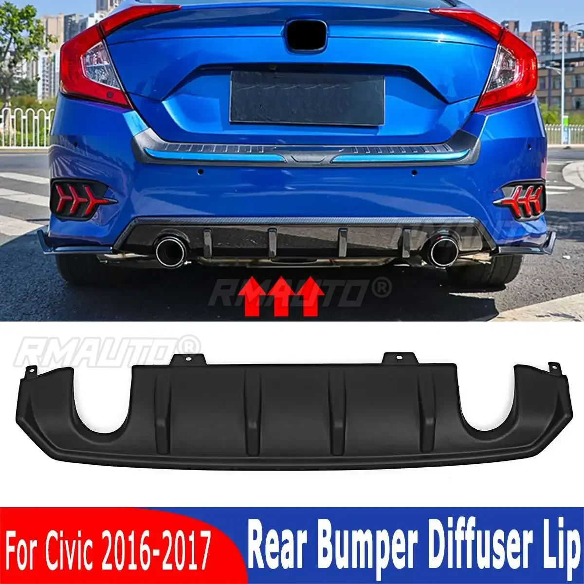 High Quality Car Rear Bumper Lip Spoiler For Honda For Civic Sedan 2016 ...