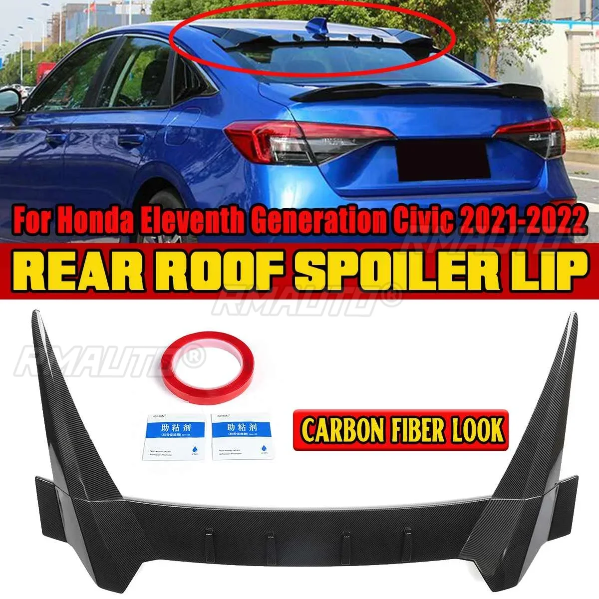 High Quality Car Rear Trunk Wing Lid Extension Wing ABS For Honda 11th ...