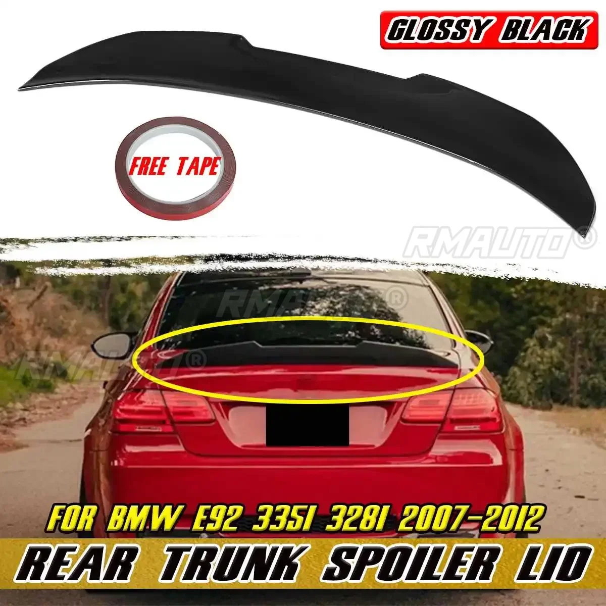High Quality Car Rear Trunk Wing Lip P/M4/PSM Style For BMW E92 M3 2DR ...