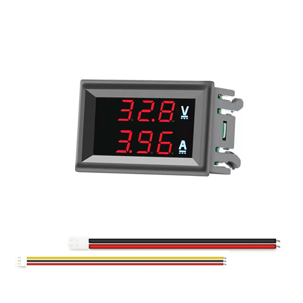 High Quality DC 100V 10A Voltmeter Ammeter Blue + Red LED Amp Dual ...