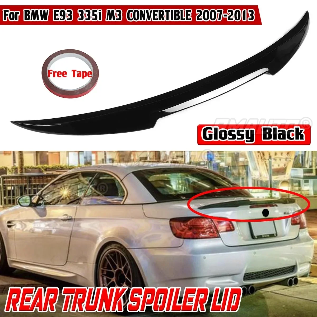 High Quality E93 Car Rear Trunk Boot Lip Wing Lip For BMW E93 335i M3 ...