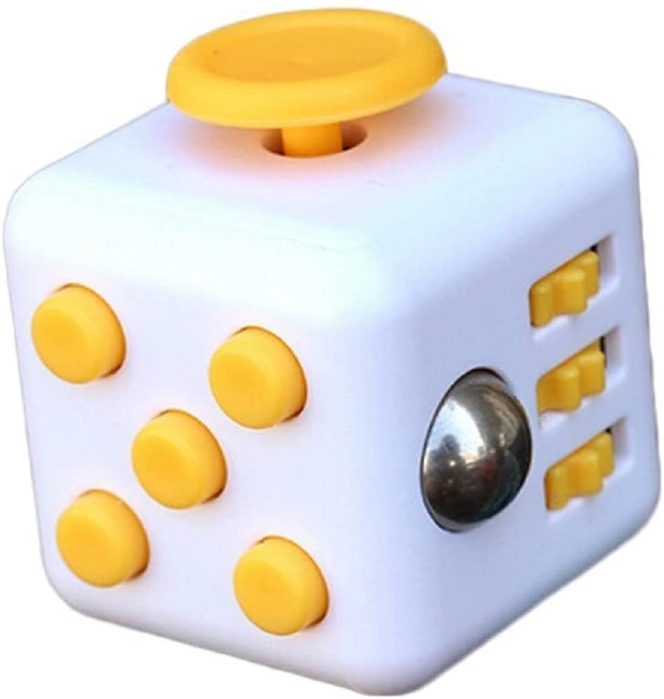Fidget Cube - White and Yellow Focused with High Quality Toy - Walmart.com