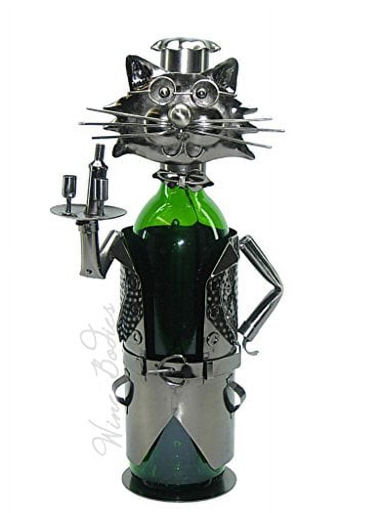 High Quality Genunie Hand Made Caddy Cat Waiter Metal Wine Bottle ...