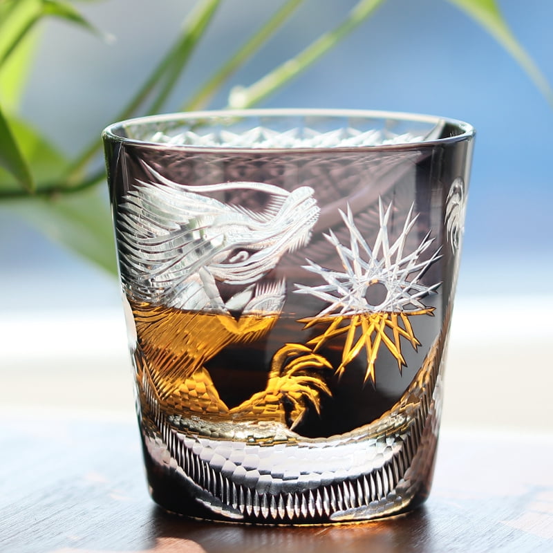 High Quality Hand Blown Color Overlay Glass Cup 320ml Amber Black China ...