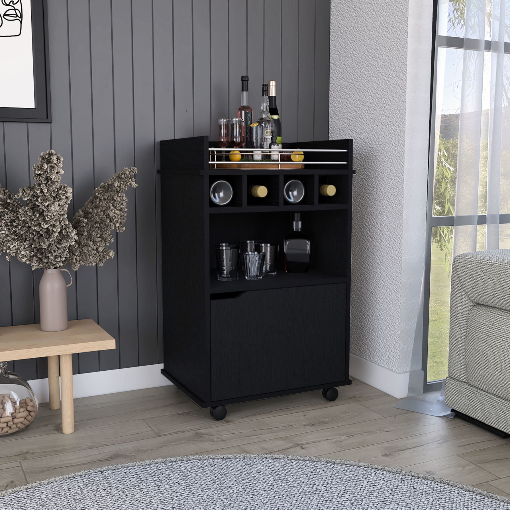 High Quality Laminated Wood - Open Shelves for Quick Drink Access ...