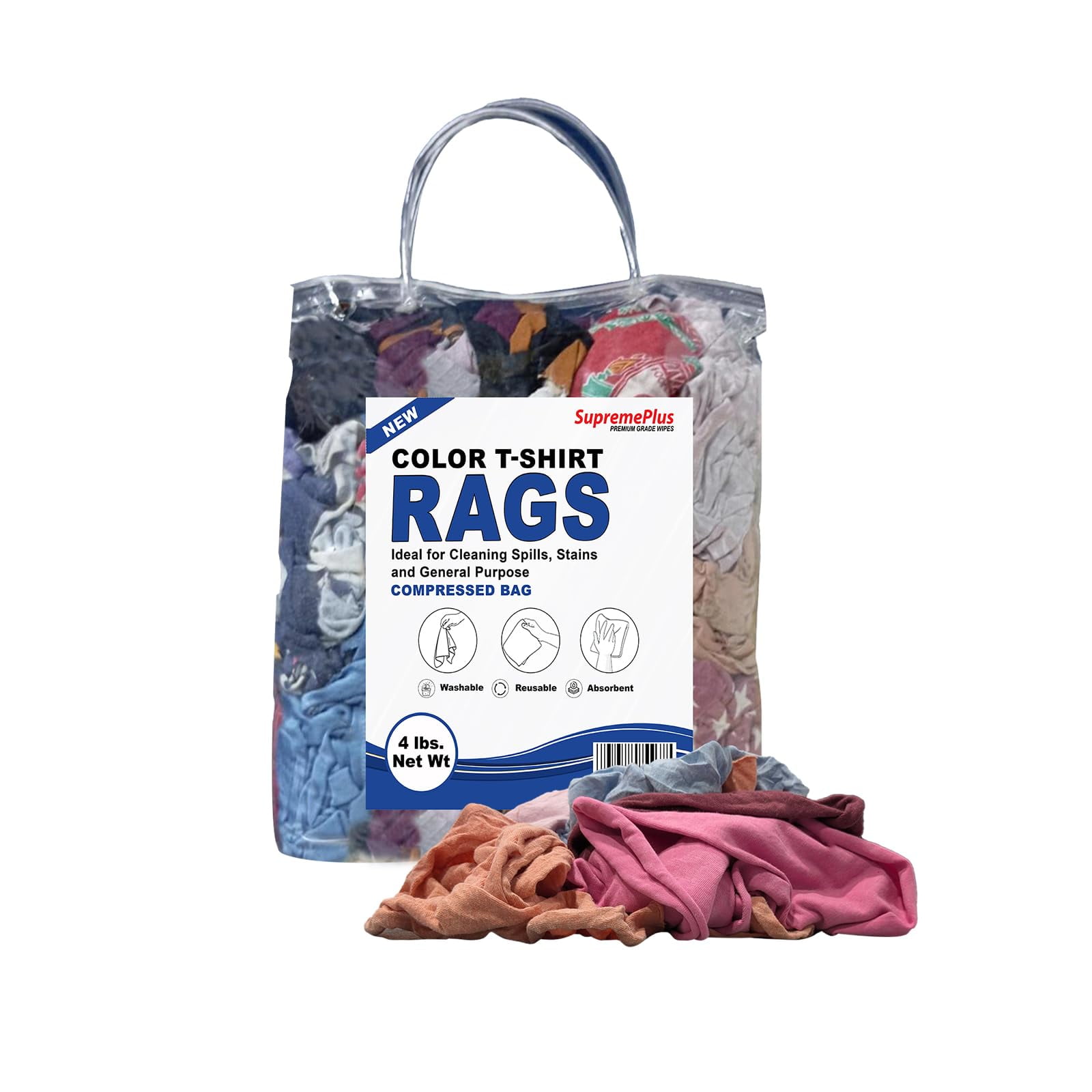 SupremePlus New Color Knit T-Shirt Cleaning Rags 4 lbs Bag of Rags ...