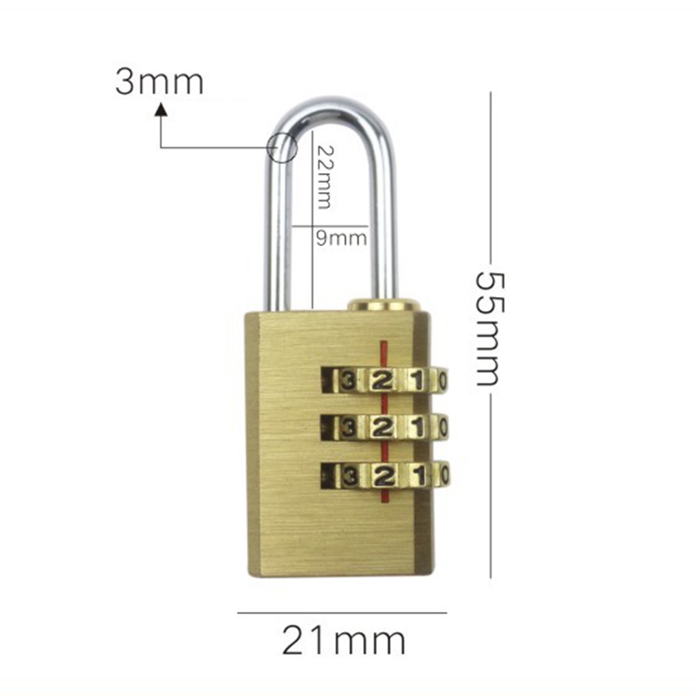 High Quality Padlock Solid Brass Lock Digit Combination Password Secret ...