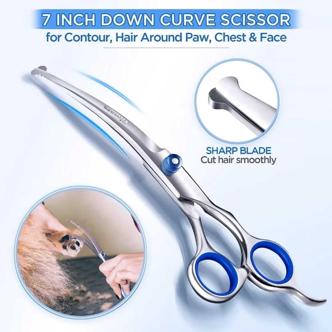 High-Quality Portable Professional Grade Pet Grooming Scissors Set with ...