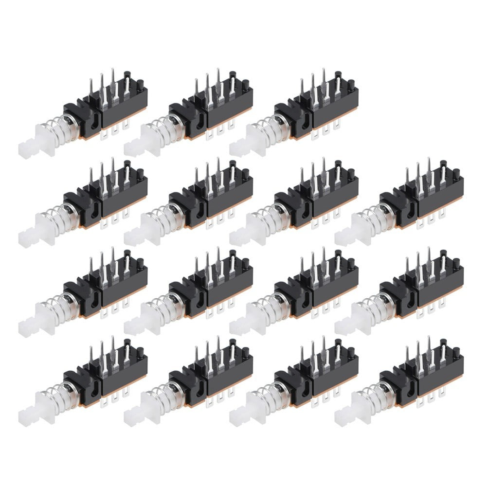 High Quality Push Button Switch 1 Position 15Pcs 6 Pin Black Dpdt ...