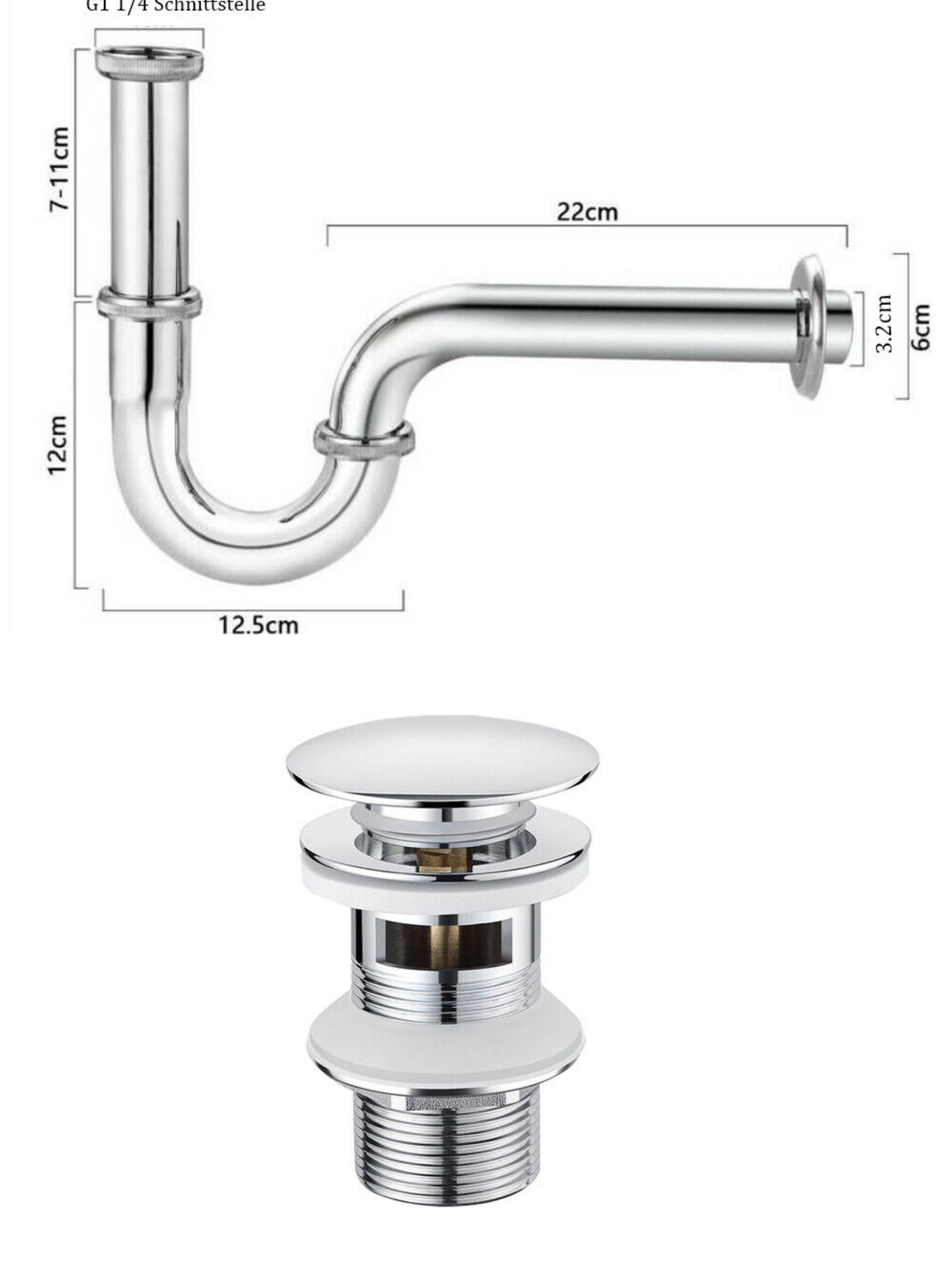 High-Quality Solid Brass P-Trap, Universal Size For All Standard ...