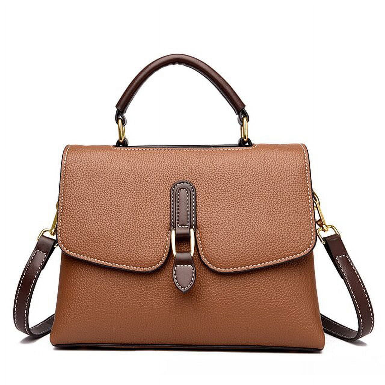 High Quality Solid color purses Shoulder Bags luxury pu Leather women ...