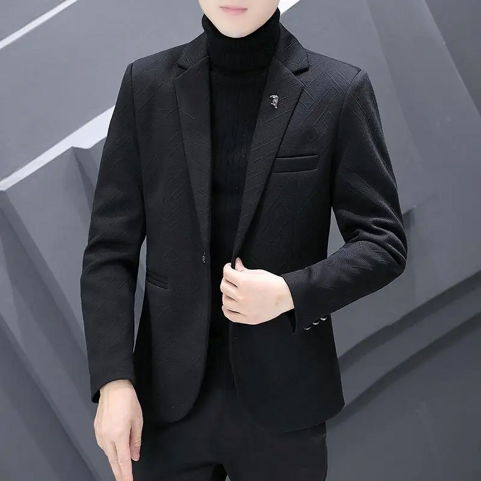 High Quality Suit Jacket for Men Winter Fashion Handsome Thick Wool ...