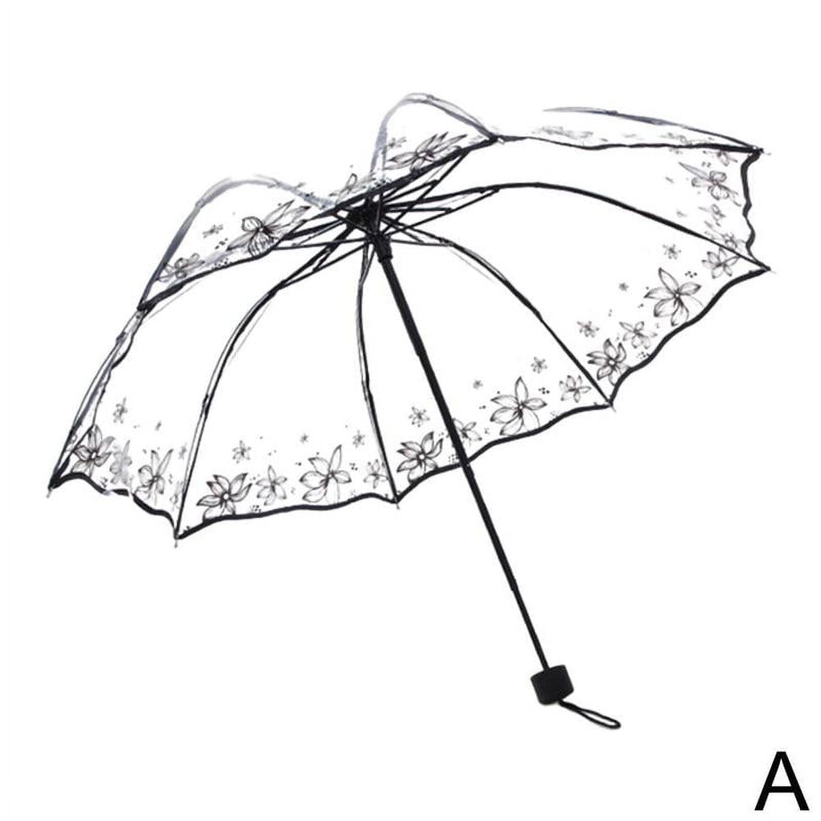 High Quality Compact Transparent Folding Umbrella for Women, Clear Rain ...