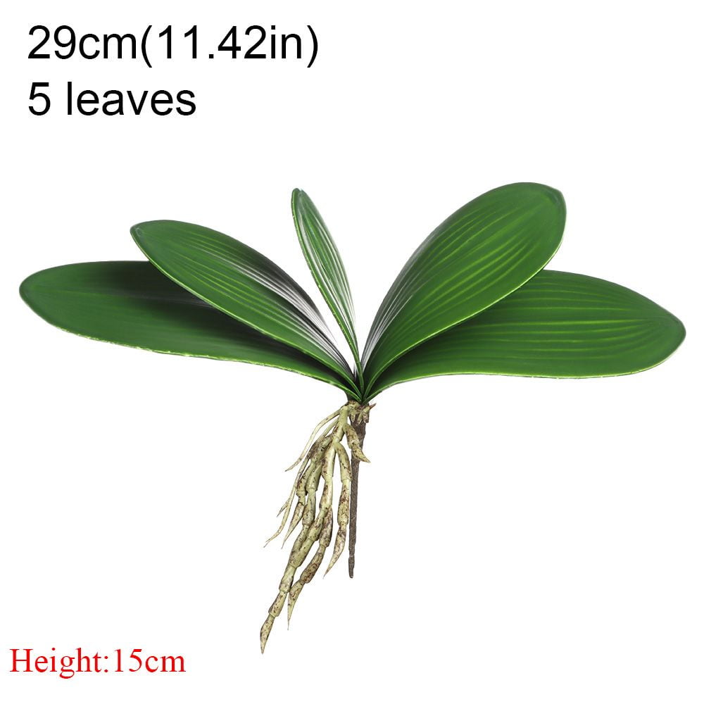 High Quality Wedding Spring Decoration Orchid Leaves Plastic Grass Phalaenopsis Leaf Artificial ...
