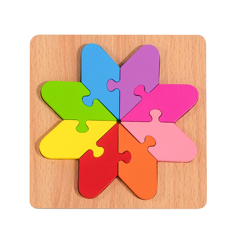High Quality Wooden Geometric Shapes Early Cognition Puzzles Board Math ...