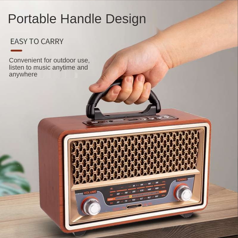 High Quality Wooden Retro Portable Radio Music Player AM/FM/SW Multi ...